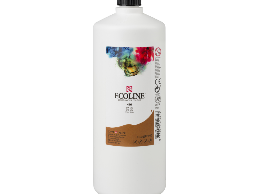 Ecoline 416 Sepia 990 ml | Waterverf Specialist - Verfze