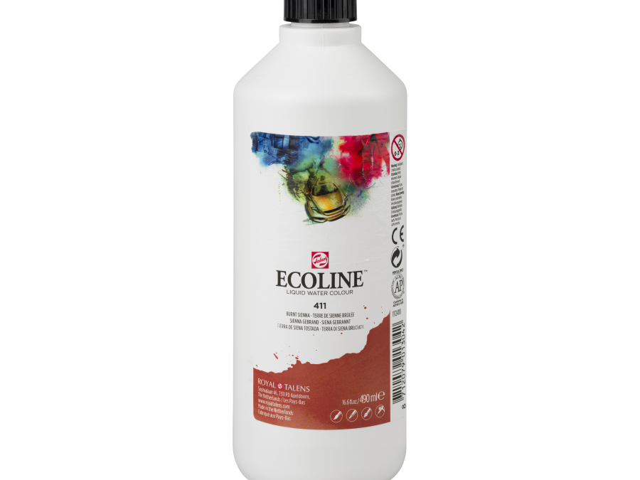 Ecoline 411 Sienna gebrand 490 ml | Waterverf Specialist - Verfze