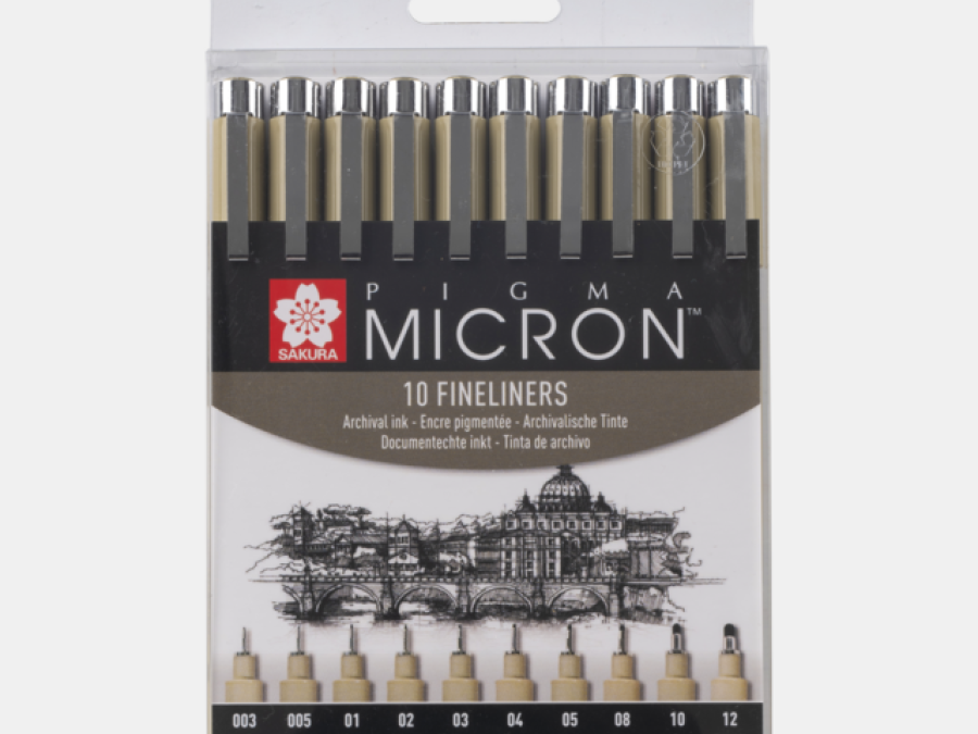Sakura Pigma Micron Etui met 10 Fineliners Zwart - Verfze