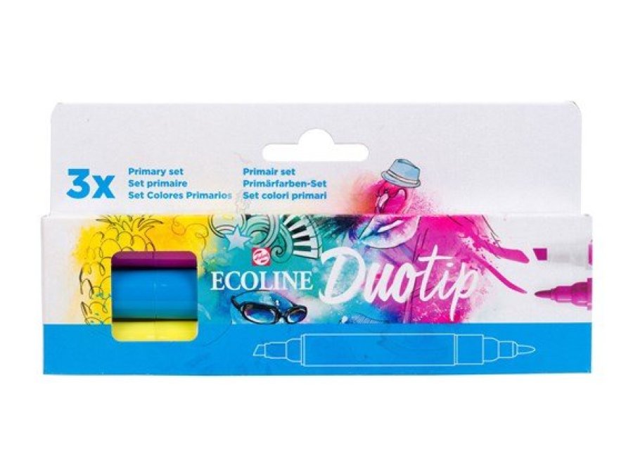 Ecoline Duotip Primair set 3 | Waterverf Specialist - Verfze