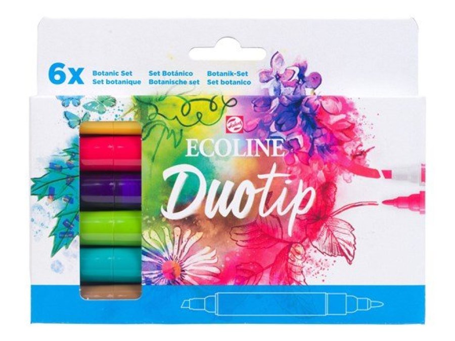 Ecoline Duotip Botanisch set 6 | Waterverf Specialist - Verfze